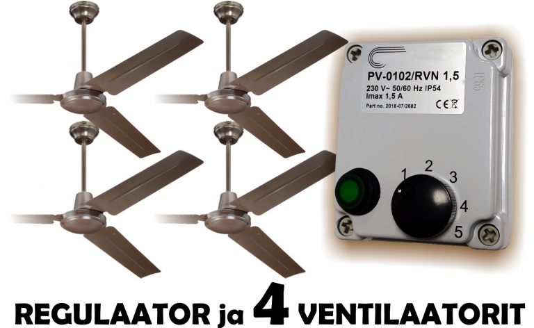 Grupiregulaator PV-0102 ja 4 ventilaatorit INDUSTRIAL VALGE 142cm ...